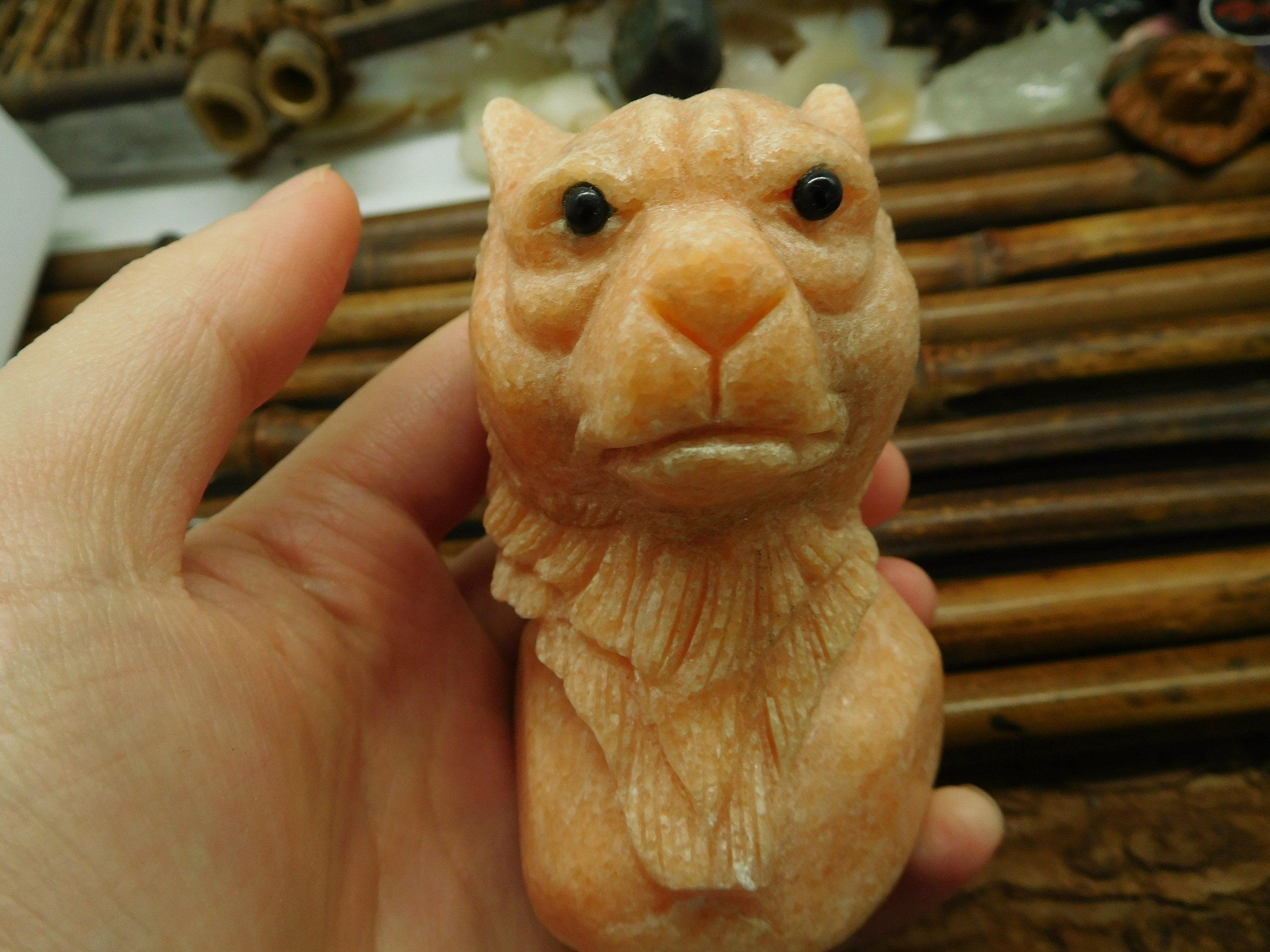 Handcarved Orange Jasper Wolf. Wolf Gift. Orange Gemstone Wolf. Wolf ...