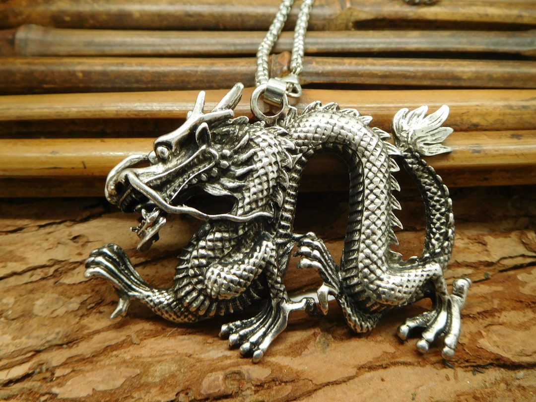 Alloy Dragon Pendant. Mythology Dragon Necklace. Amulet Immortal ...
