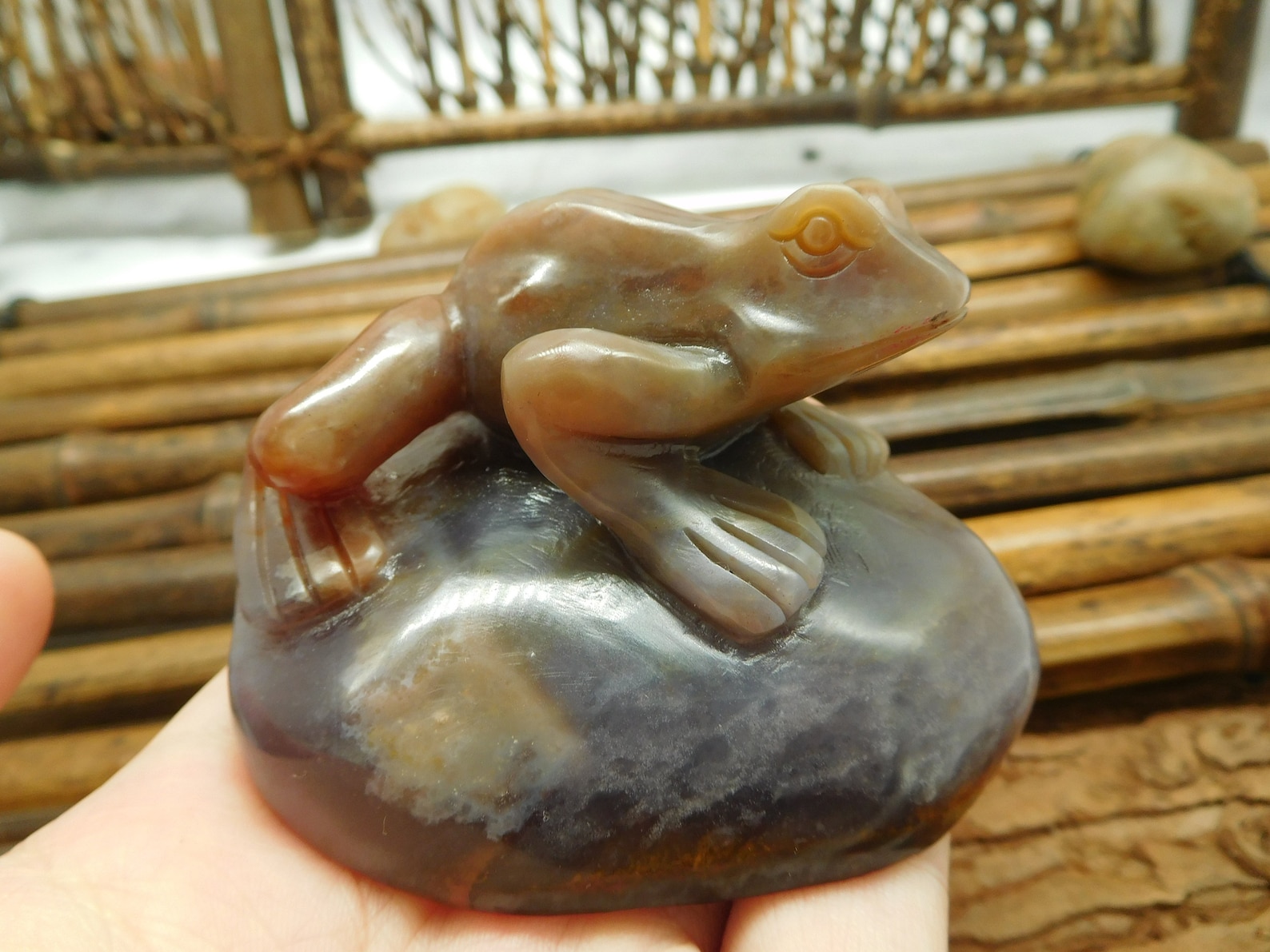 Indian Agate Gemstone Decoration. Frog Carving. Carving Animal - Etsy