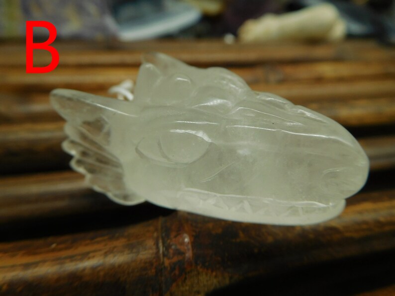 Natural Clear Quartz Dragon Head. Dragon Carving. Gemstone - Etsy