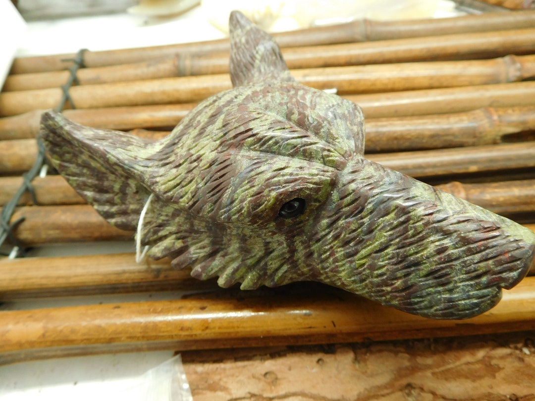 Carving Large Wolf Head. Gemstone Home Decoration. Wolf Totem ...