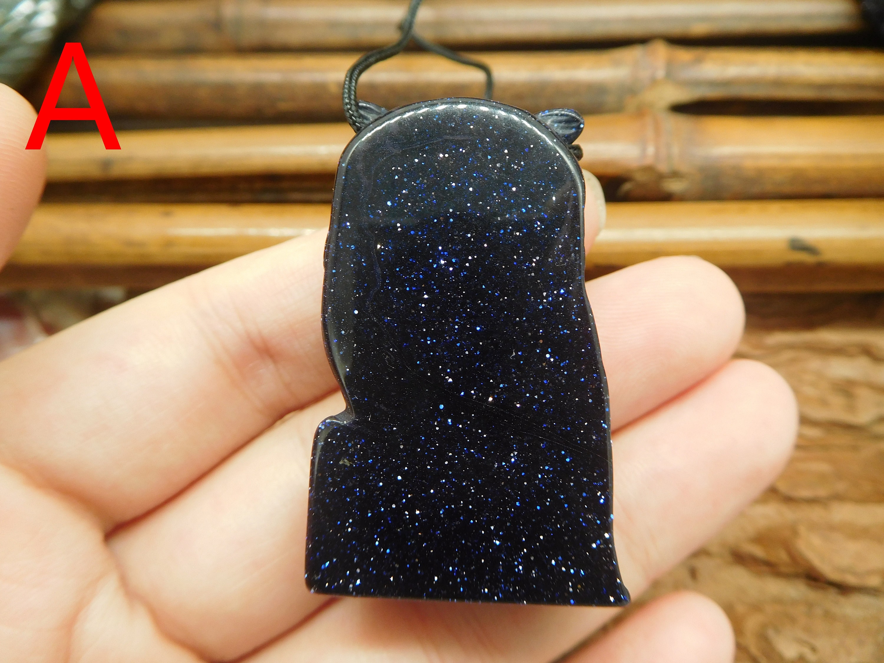 Blue Sand Sun Sitara Owl. Owl Pendant. Gemstone Carving. Owl Necklace ...