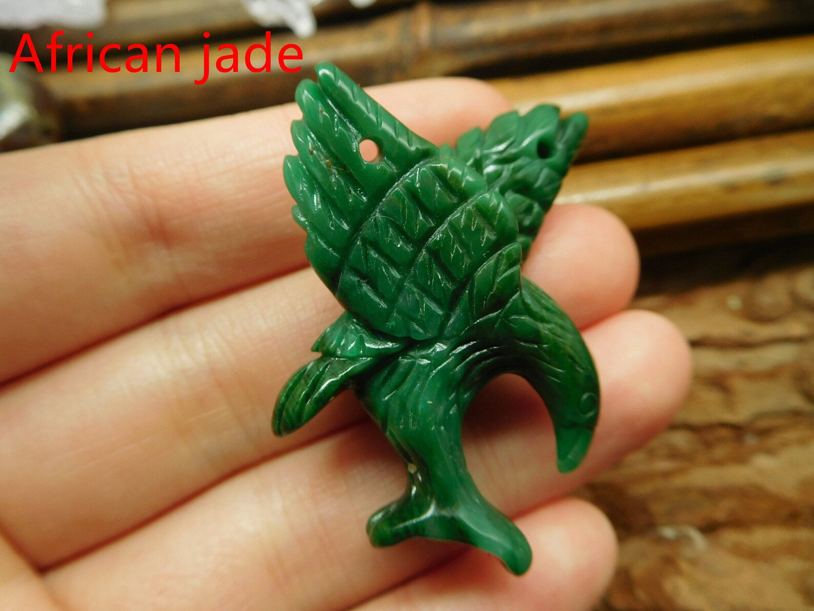 Gemstone Carved Raven Pendant. Handmade Raven Flying Animal - Etsy