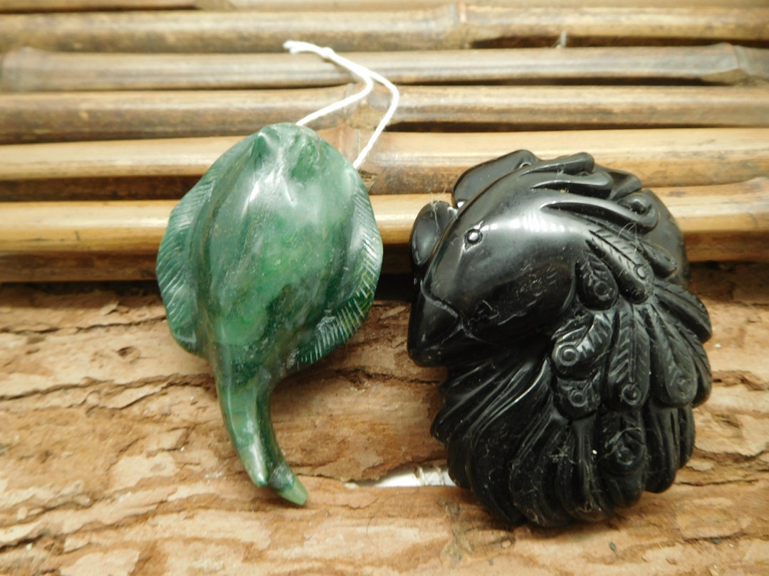 Green Devil Fish. Carving African Jade. Gemstone Carve Fish. Obsidian ...