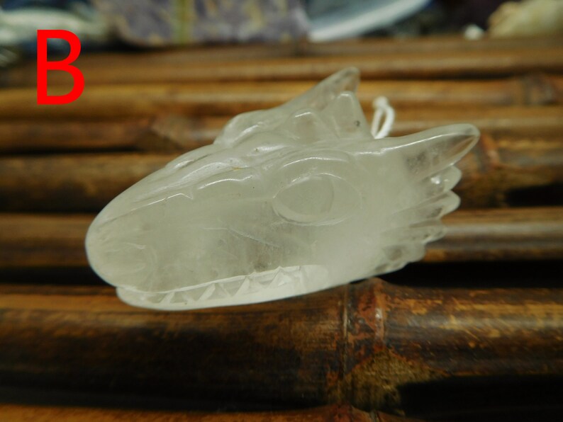 Natural Clear Quartz Dragon Head. Dragon Carving. Gemstone - Etsy