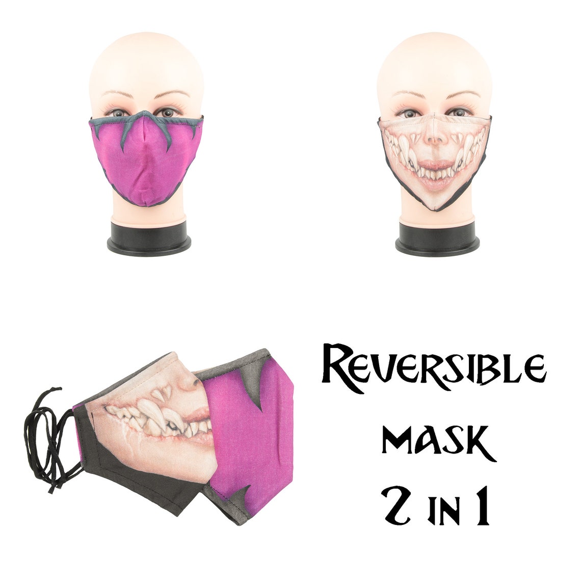 Mileena MKX Reversible 2 in 1 Face Mask - Etsy