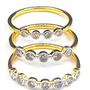 14k Solid Gold Stack Diamond Rings Stacking Gold Diamond - Etsy