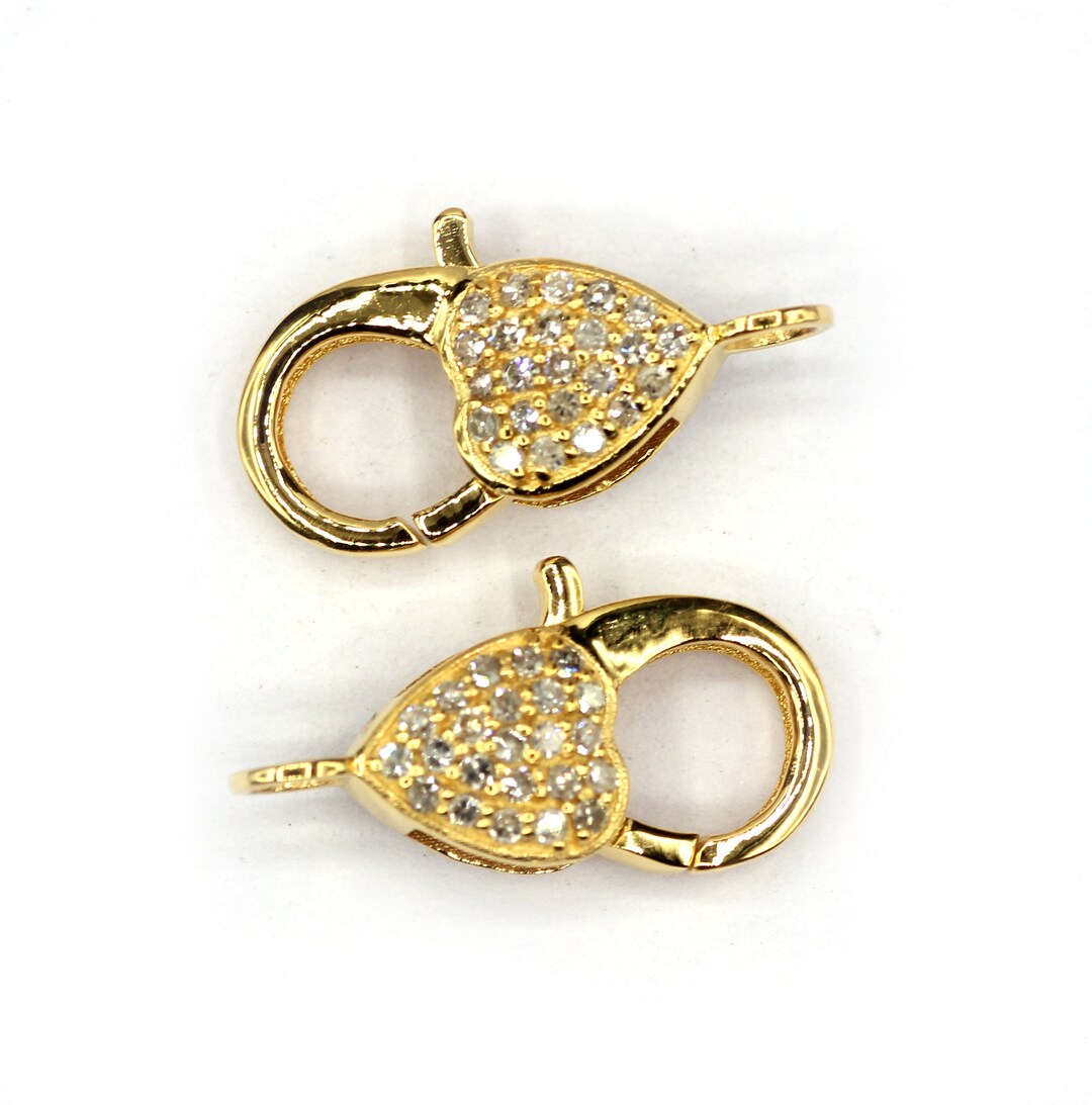 14K Gold Diamond Clasps .genuine Handmade Pave Diamond Clasps,14k Gold ...