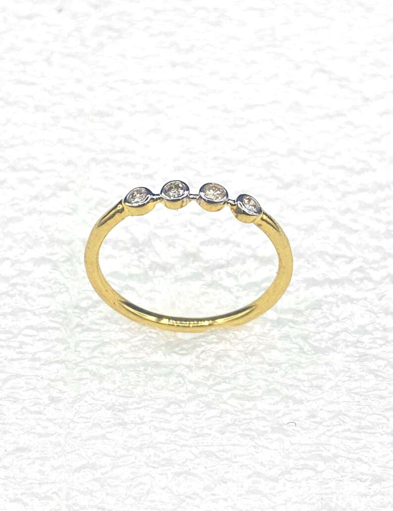 14k Solid Gold Stack Diamond Rings Stacking Gold Diamond - Etsy
