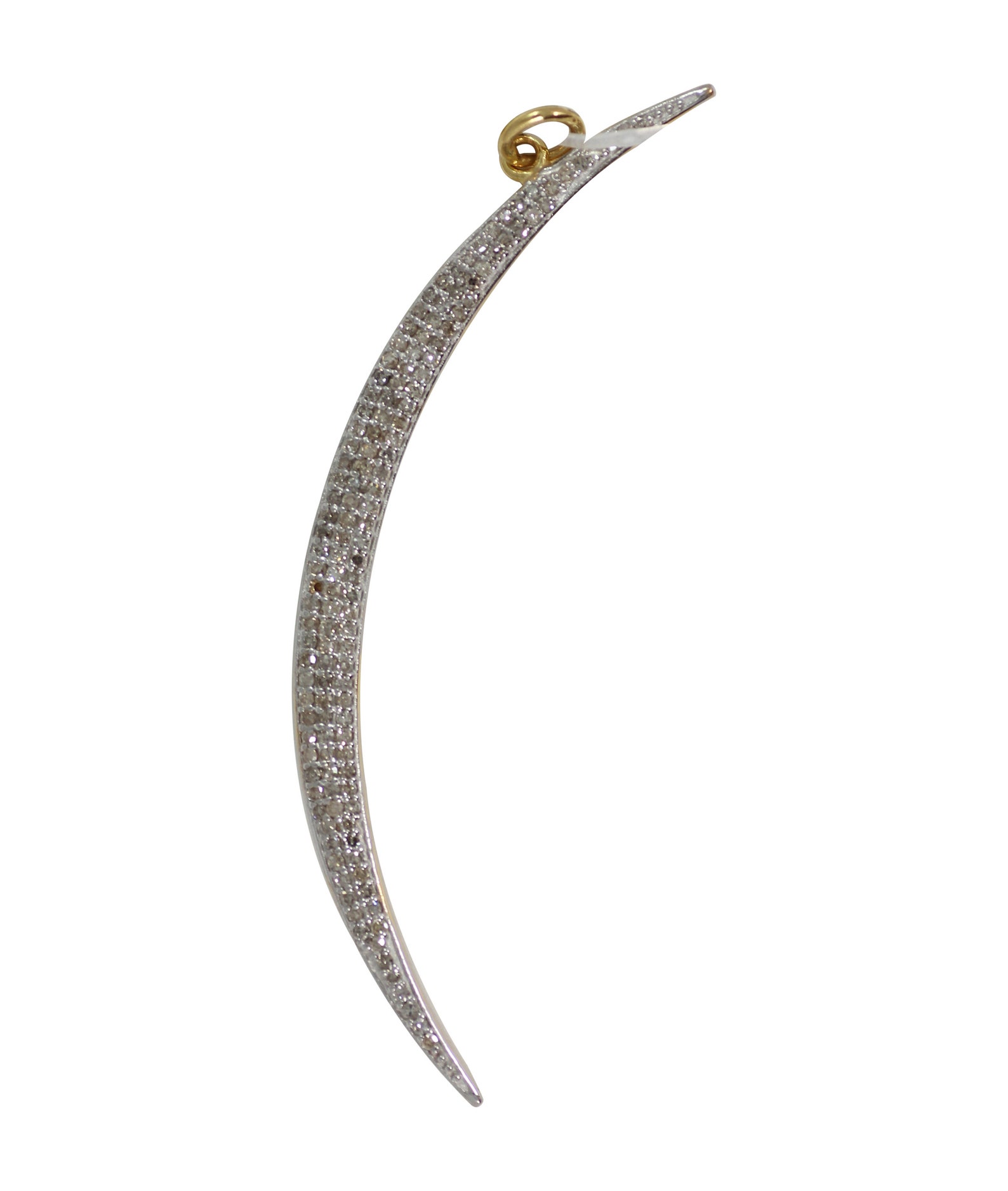 Moon Shape 14k Solid Gold Diamond Pendants. Genuine Handmade - Etsy