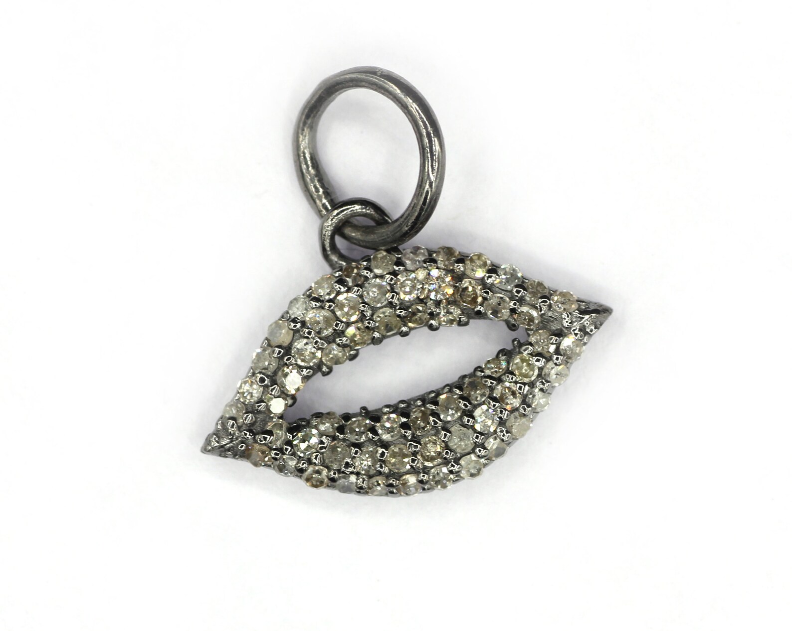 Lips Shape Diamond Pendants.925 Oxidized Sterling Silver - Etsy