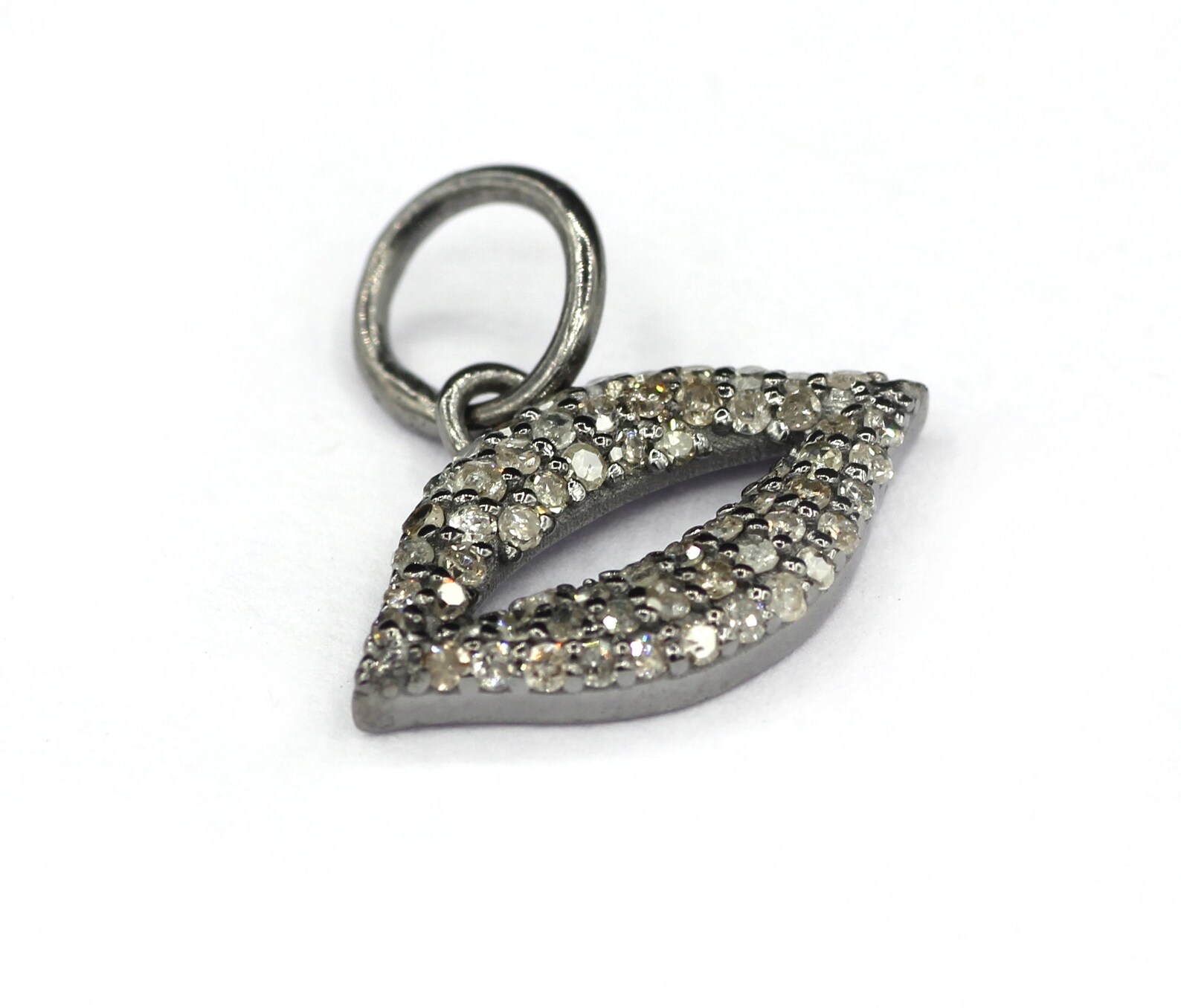Lips Shape Diamond Pendants.925 Oxidized Sterling Silver - Etsy