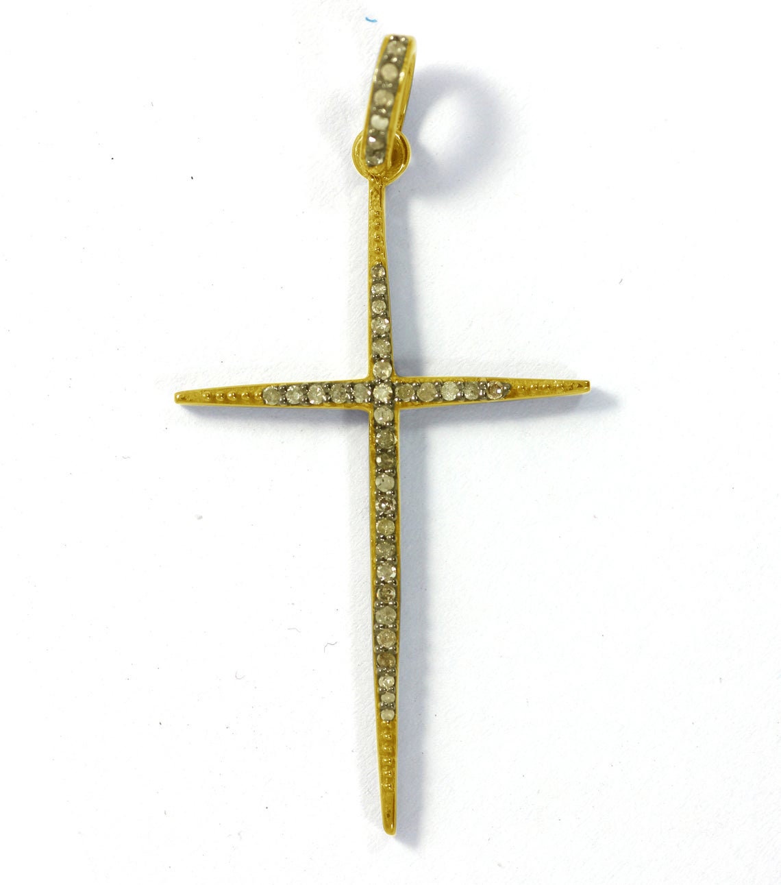 Cross Shape Diamond Pendant .925 Oxidized Sterling Silver - Etsy