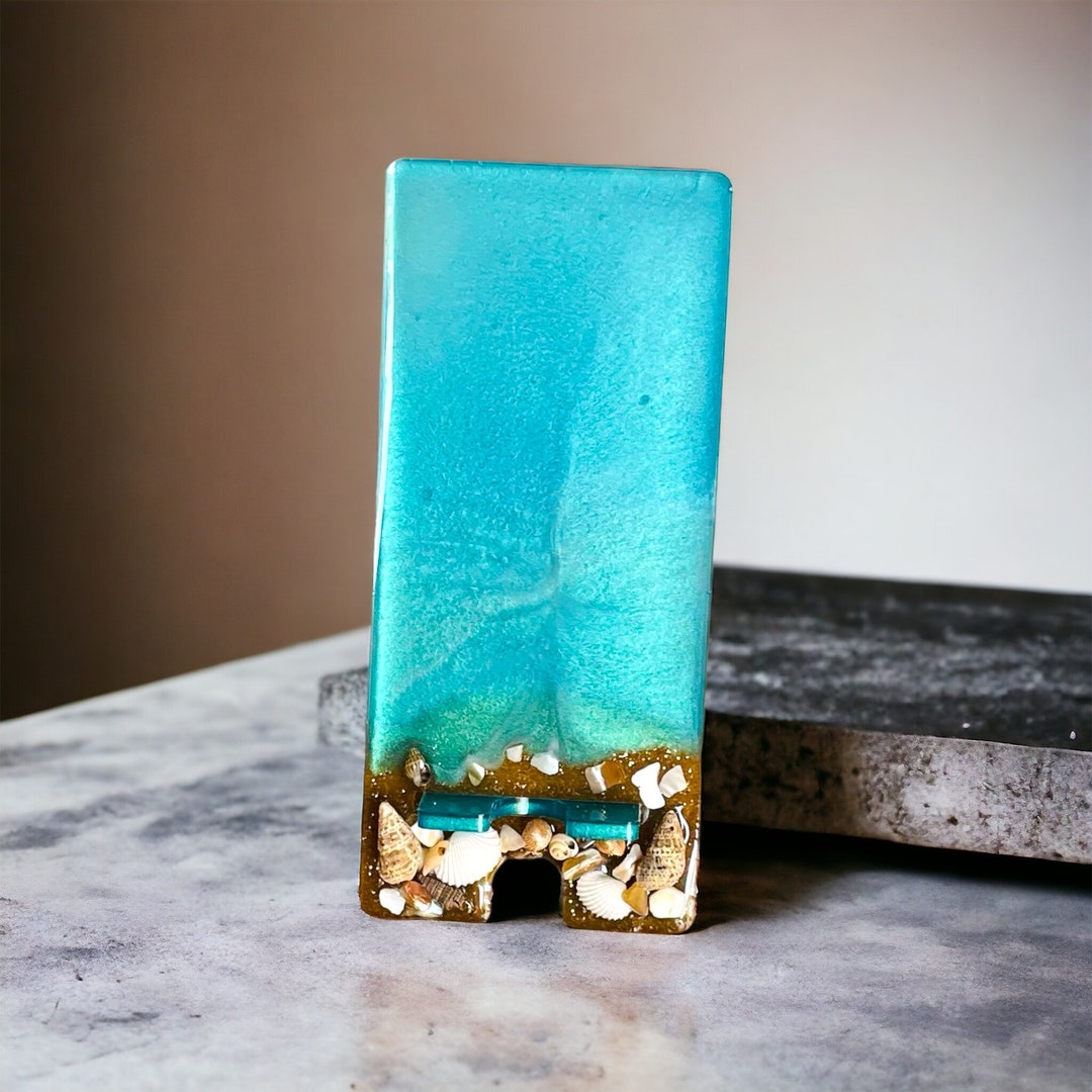 Ocean Themed Phone Stand/ Beach Themed Phone Stand/ Coastal Phone Stand ...