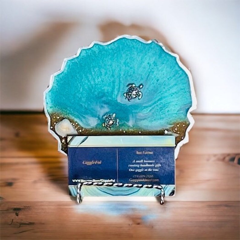 Ocean Business Card Holder for Desk, Perfect Gift for Businesswoman or ...