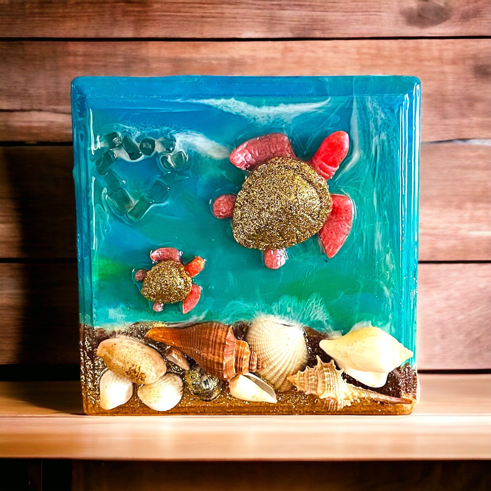 3D Resin Beach Art, Ocean Art, Beach Art, Painting With Seashells and ...