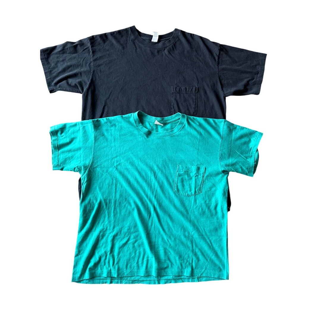 Vintage Blank Gap USA Made Single Stitched L Pocket Tees Set of 2 Black ...