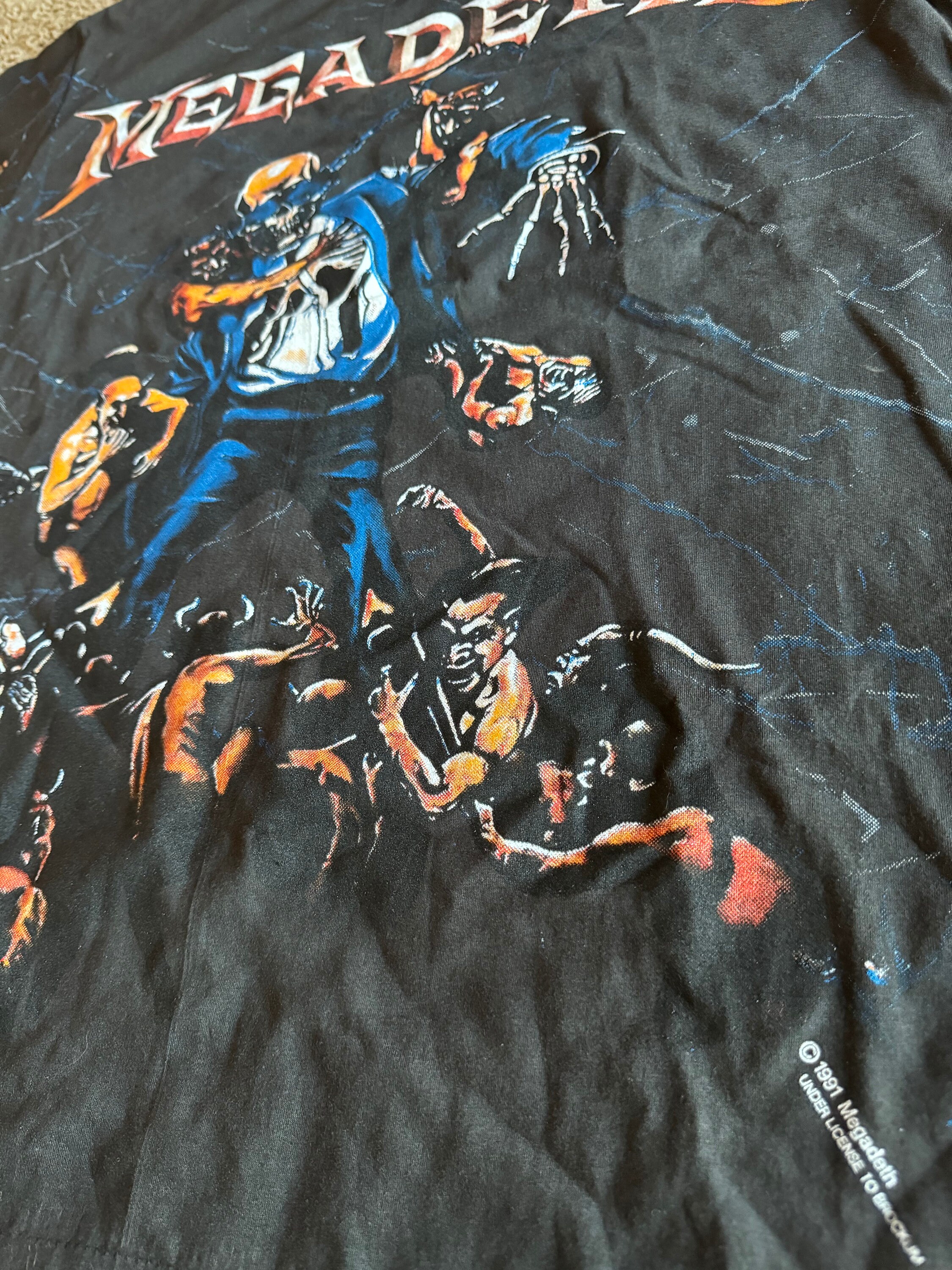 Megadeth 1991 Bootleg Modern Print on the True Vintage Giant Faded ...