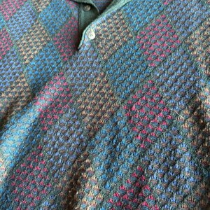 VTG the Italian Swester Co. Italian Made L L Collared 1/4 Button Argyle ...