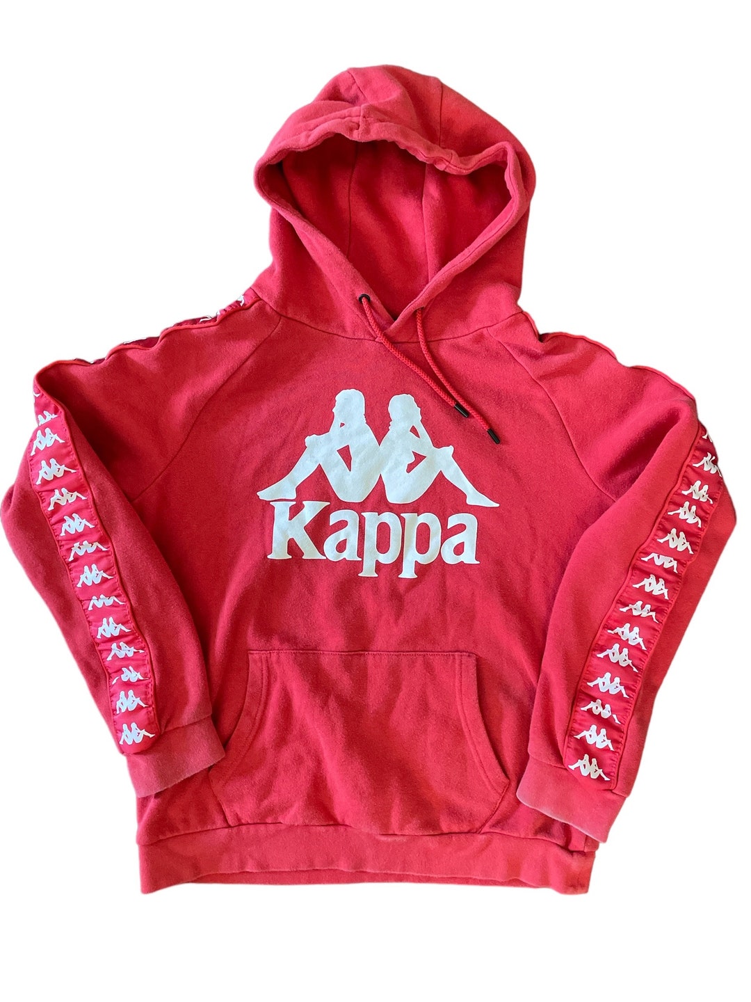 Kappa Red Hoodie With Red Kappa Sleeve Stripes Sweatshirt Large - Etsy