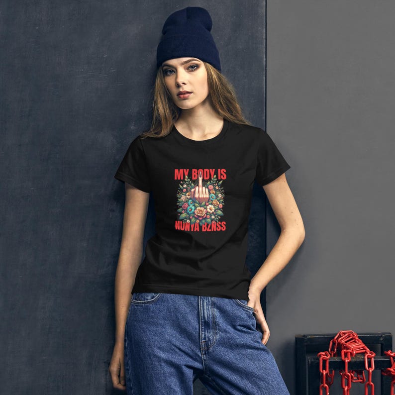 My Body is Nunya Bznss Middle Finger Women's Short Sleeve POD T-shirt ...