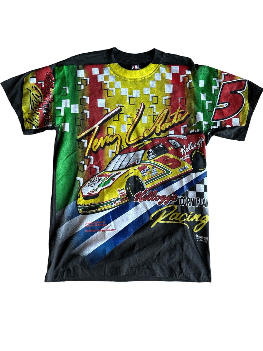 NASCAR Kelloggs Labonte 1996 Modern Print Giant L Single Stitch USA ...