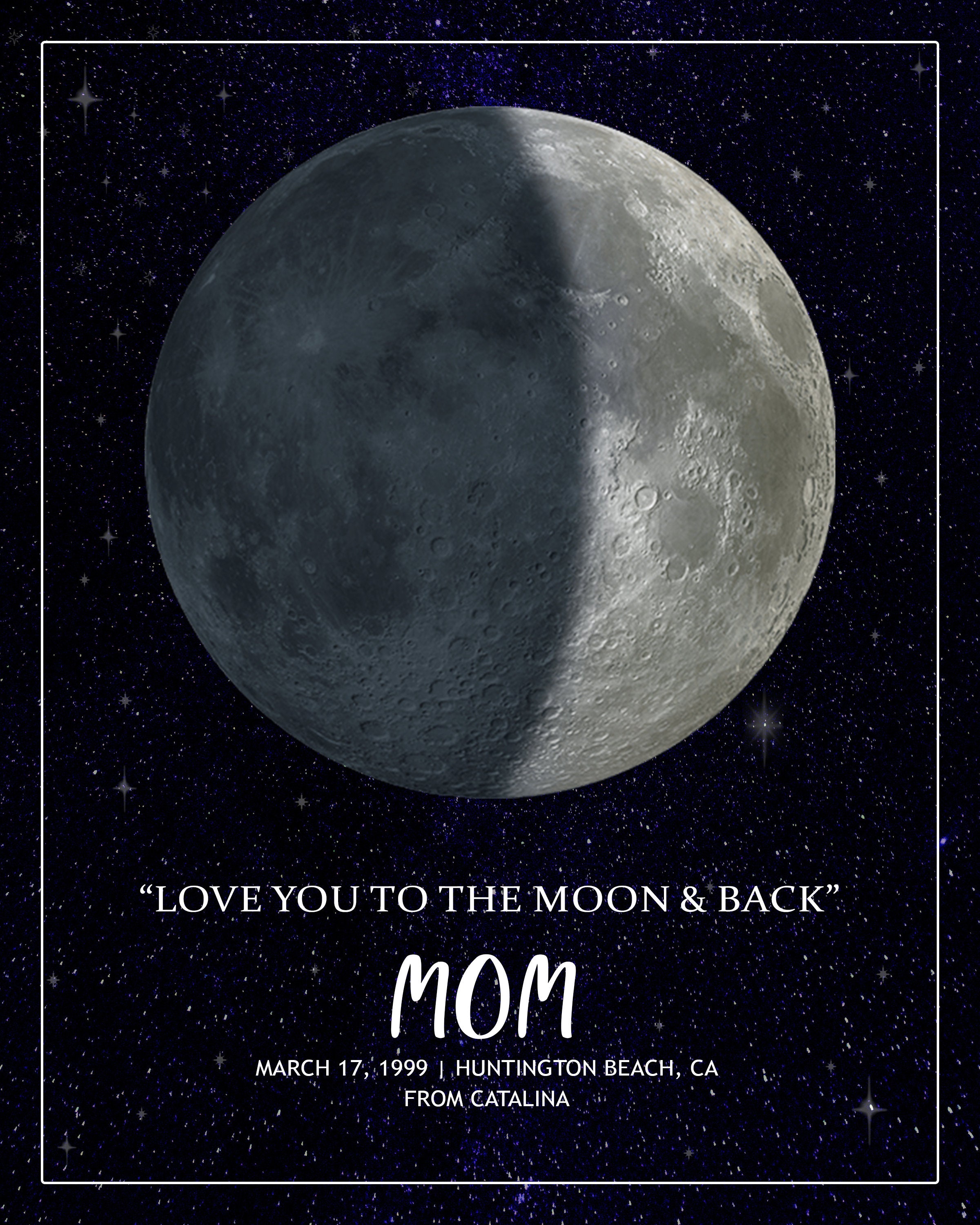 Custom Moon Phase Poster for Any Occasion Gift - Etsy