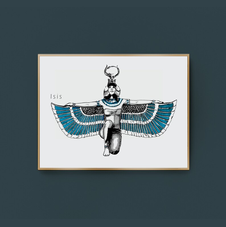 Egyptian Goddess Isis Drawing Print Ancient Egyptian Decor - Etsy