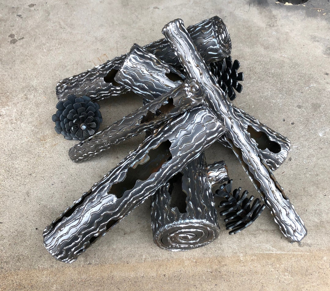Large Steel Log Set for Gas Fire Pits Fire Pit Logs Metal Logs - Etsy