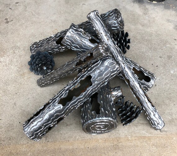 Large Steel Log Set for Gas Fire Pits Fire Pit Logs Metal - Etsy
