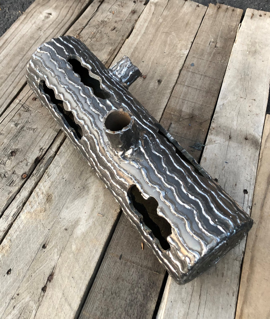 Gas Fire Pit Log | Steel Fire Pit Log | Fire Pit Ornament | Steel Fire ...