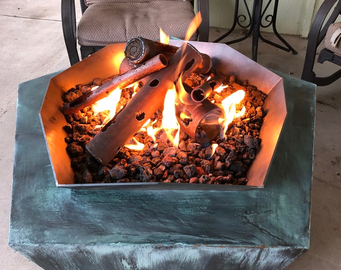 Gas Fire Pit Log Set Modern Steel Logs - Etsy