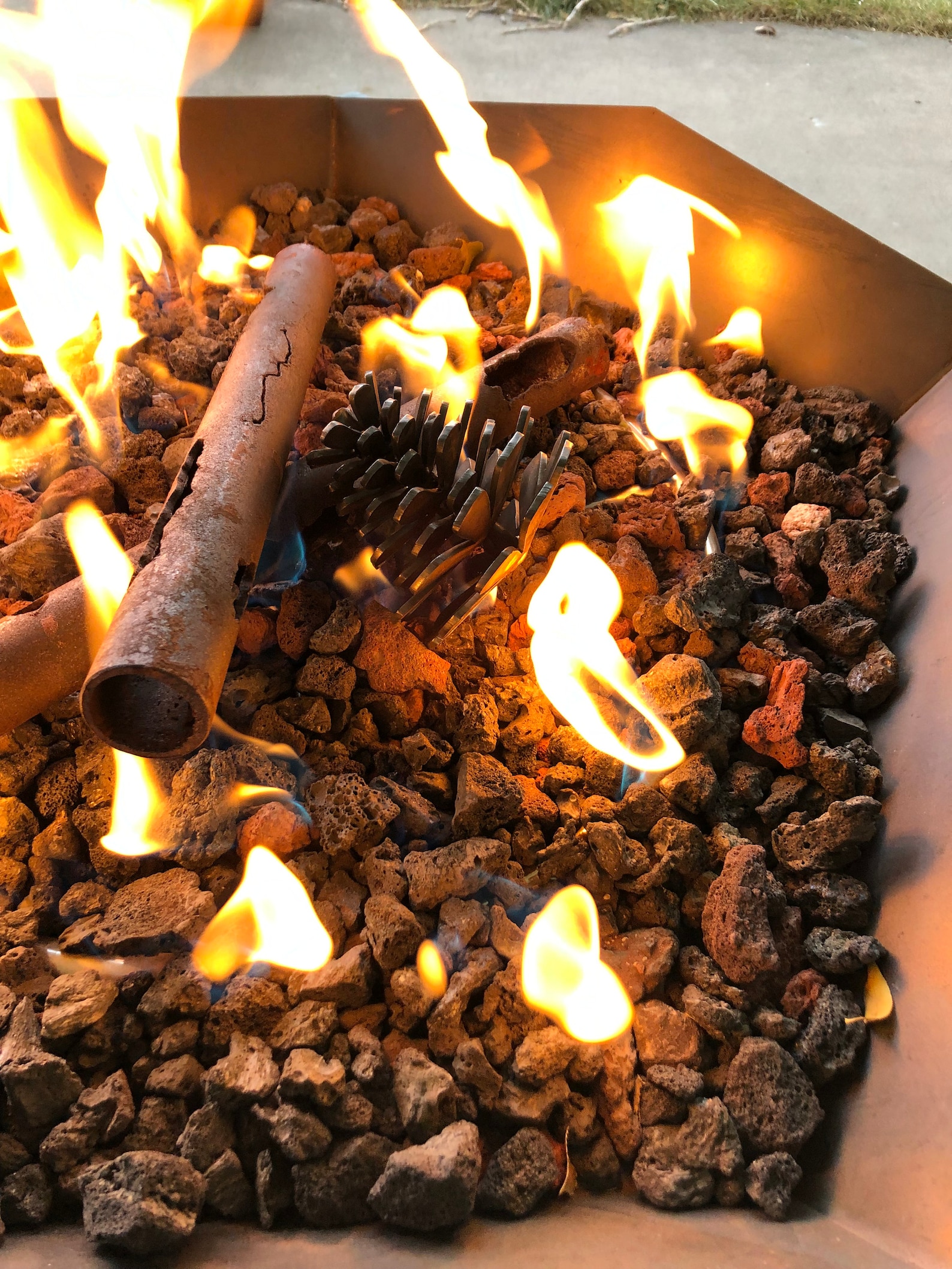 Metal Pinecone Fire Pit Pinecone Fall Decor Metal Pine Cone Steel Log ...