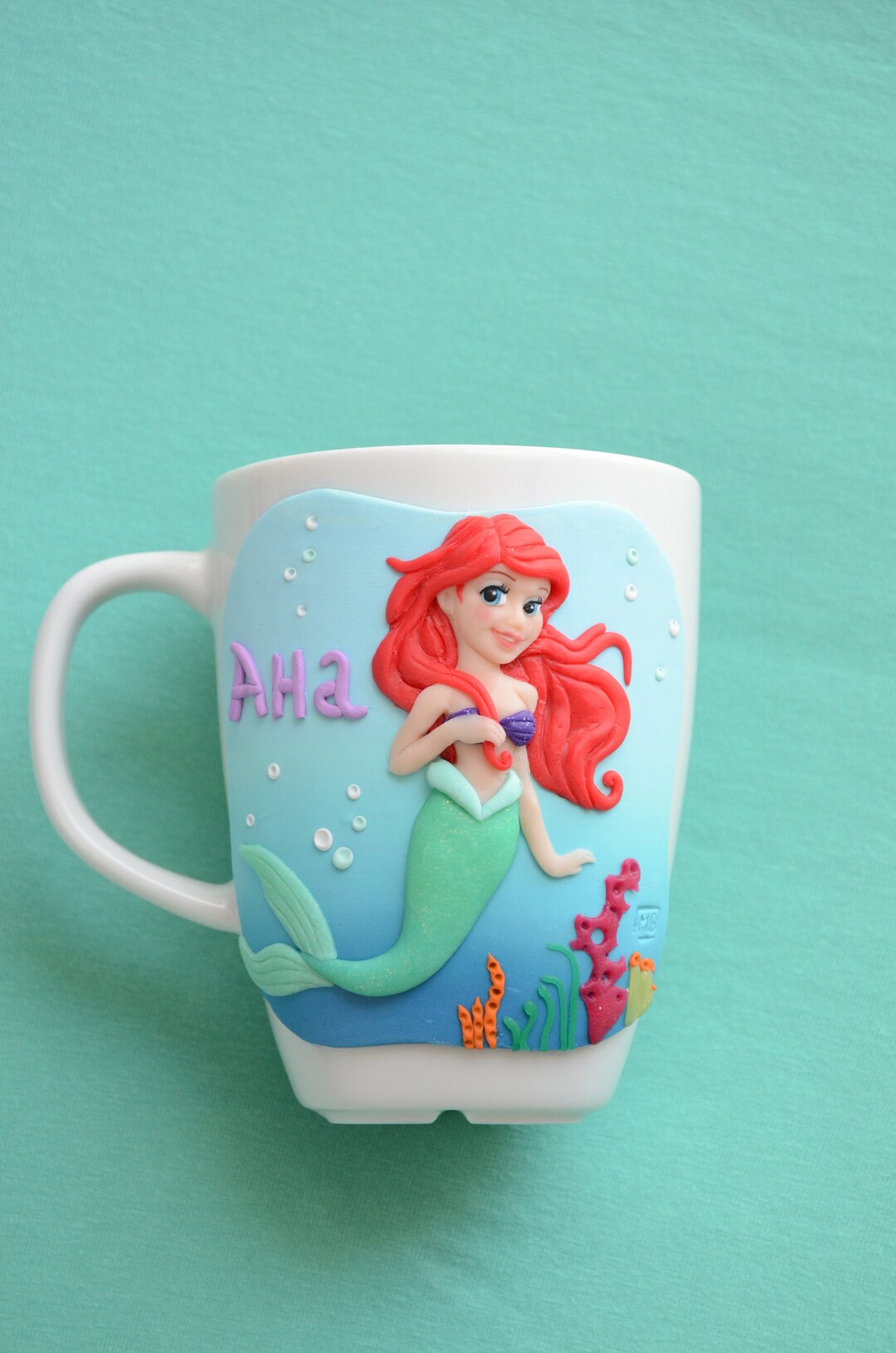 Personalized Cup for Kids With Princess Little Mermaid Polymer Clay - Etsy