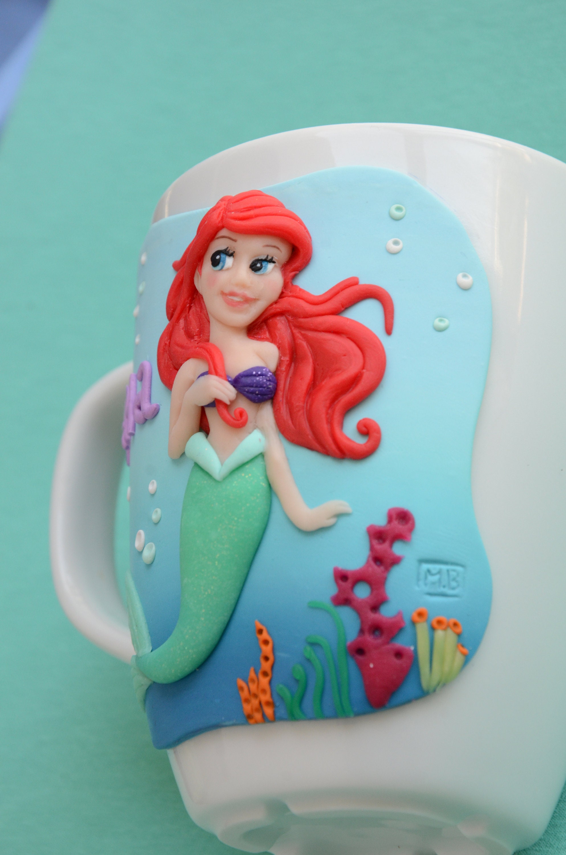 Personalized Cup for Kids With Princess Little Mermaid Polymer Clay - Etsy
