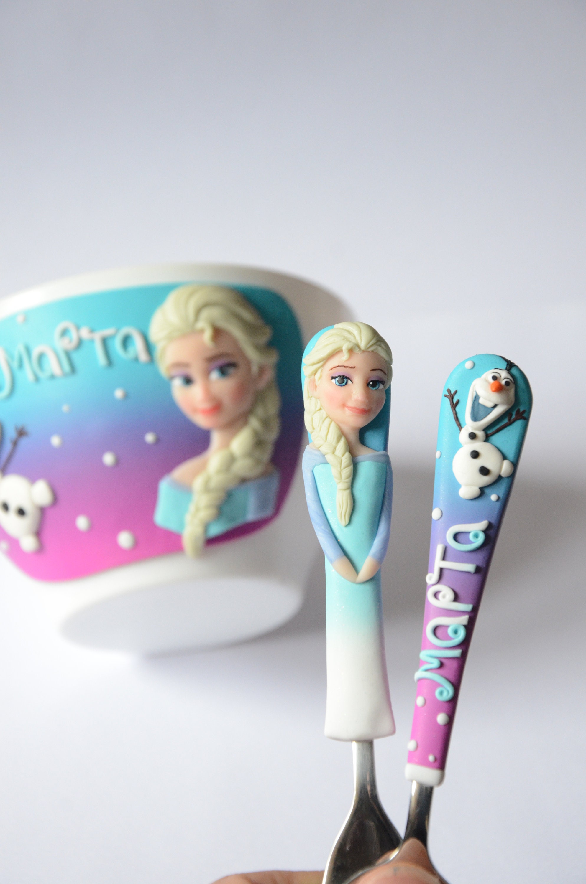 Personalized Cutlery for Kids With Princess Polymer Clay - Etsy