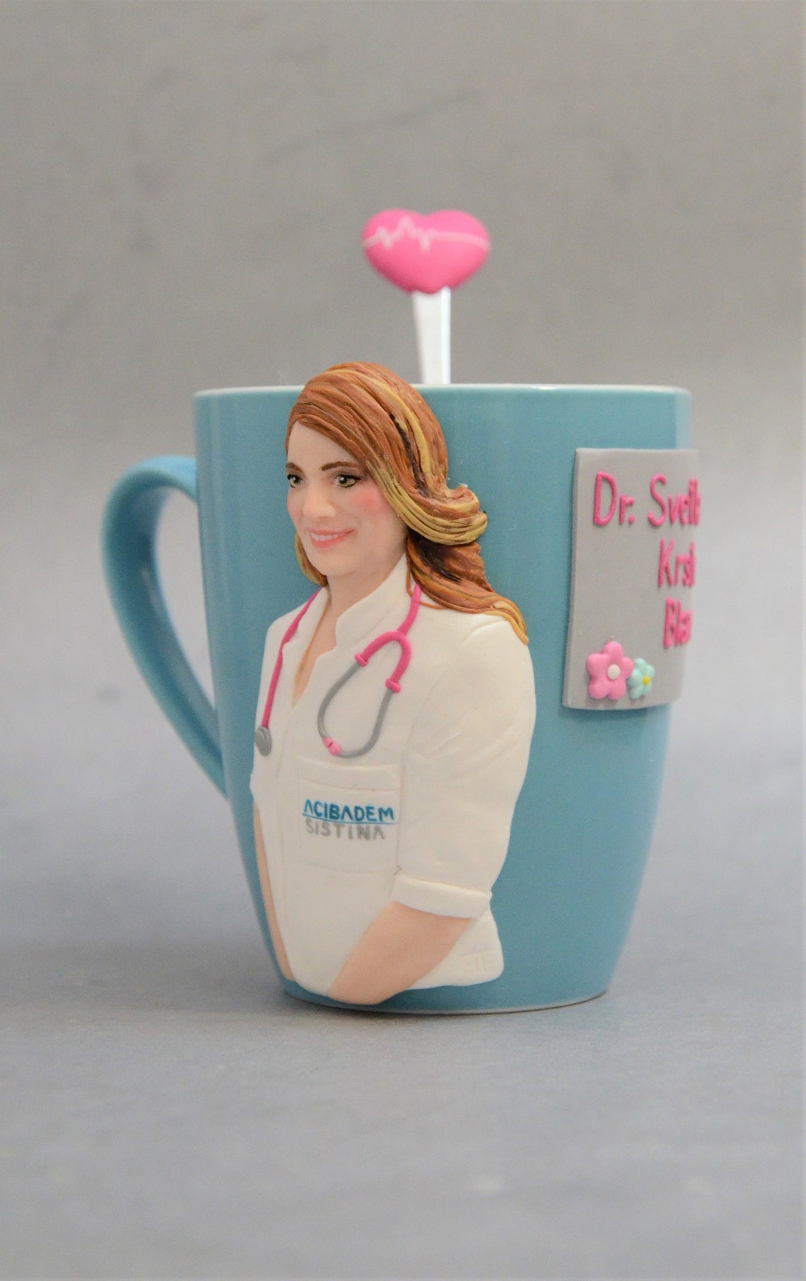 Personalized Mug for Doctor Made With Polymer Clay for - Etsy
