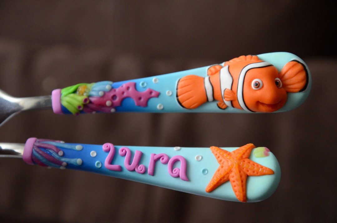 Personalized Cutlery for Kids. Polymer Clay Nemo Fish - Etsy