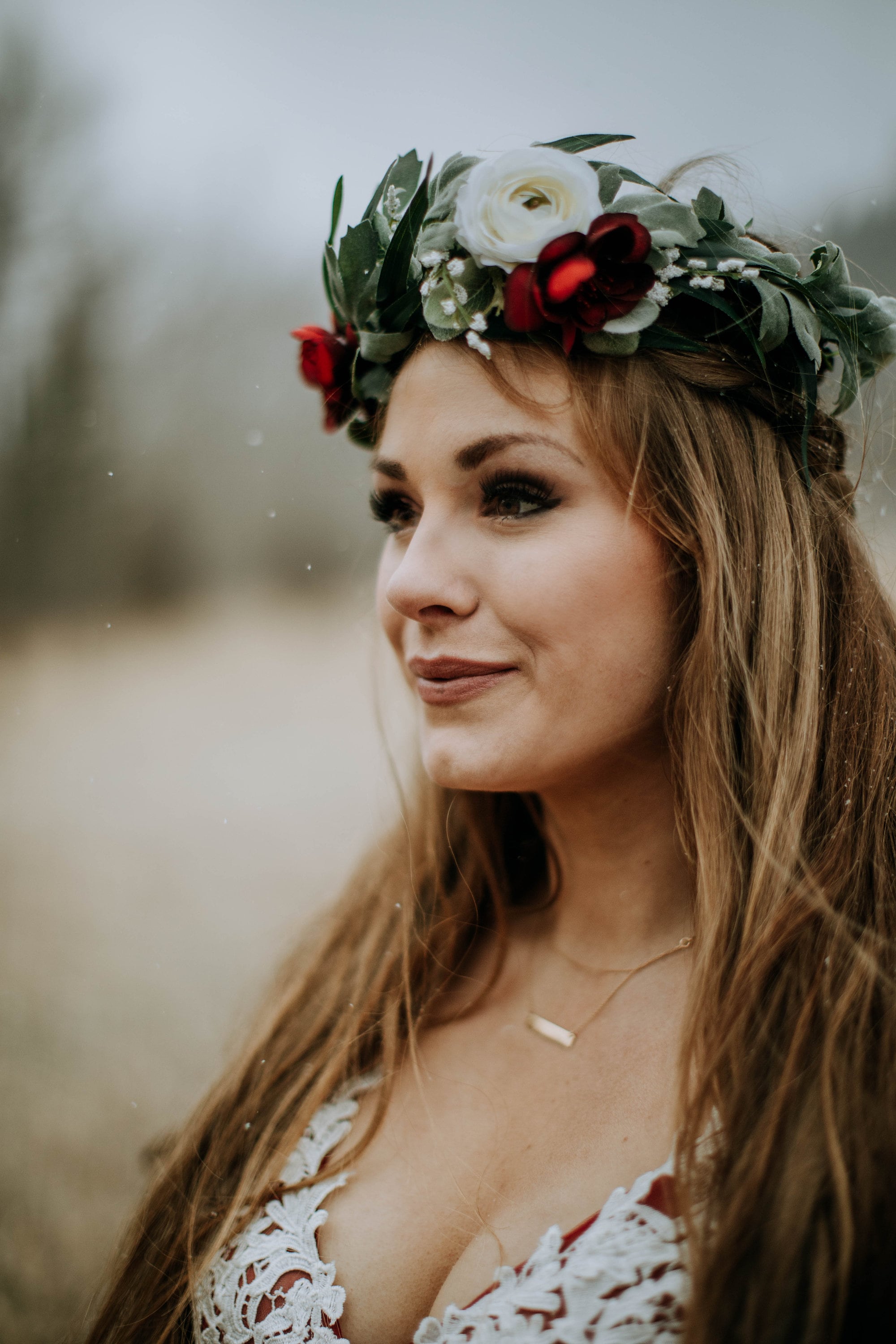 The Hannah Halo, Bridal Flower Crown, Red and White Flower Crown, Silk ...