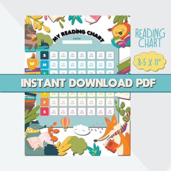 Printable Reading Chart for Kids Reading Habit Tracker - Etsy