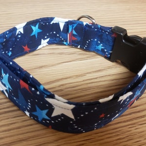 Ready to Ship- 4th of July Handmade Plastic Buckle Dog Collar. Adjusts ...