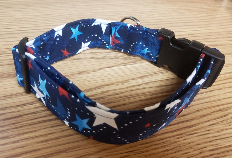 Ready to Ship- 4th of July Handmade Plastic Buckle Dog Collar. Adjusts ...