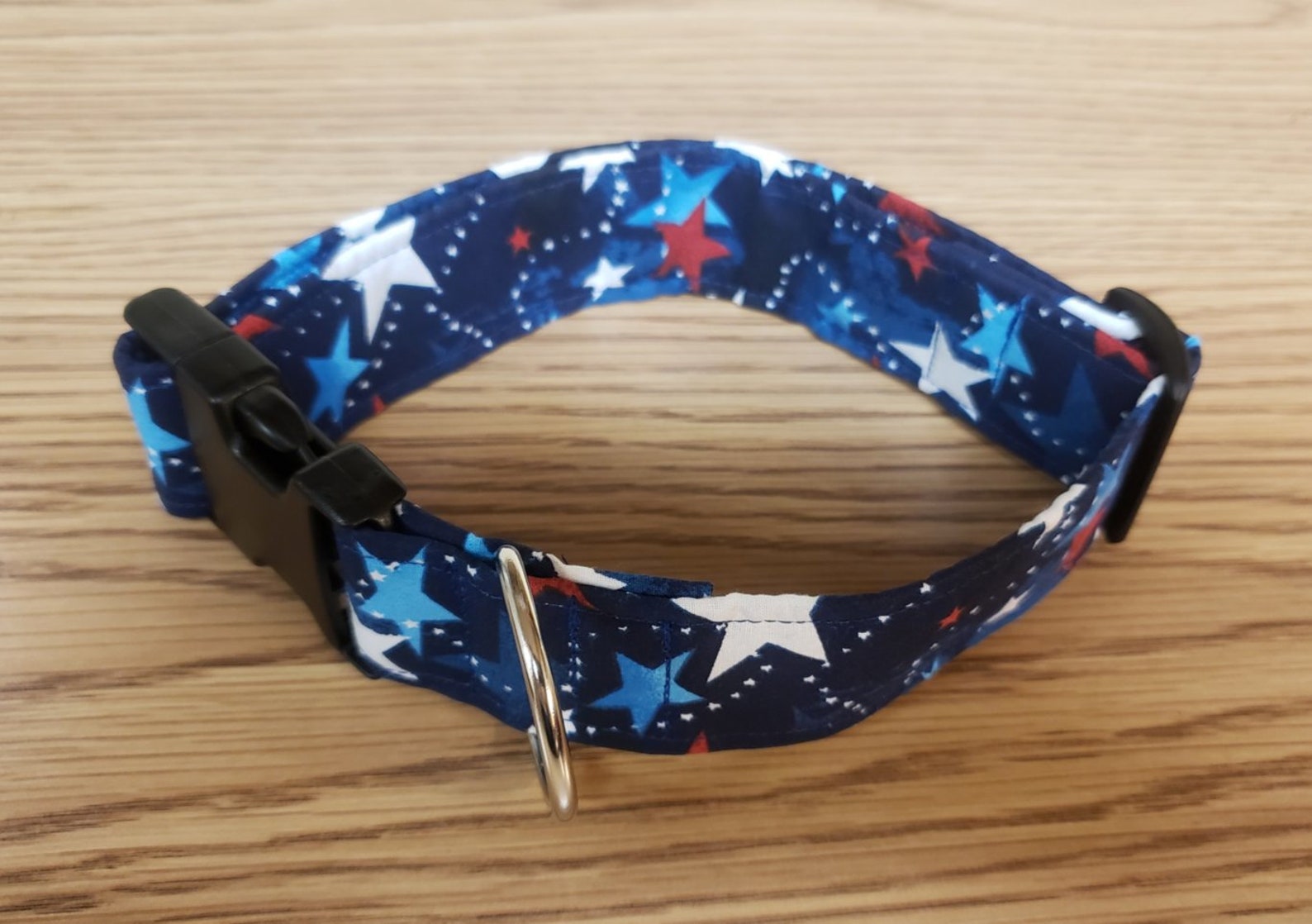 Ready to Ship- 4th of July Handmade Plastic Buckle Dog Collar. Adjusts ...