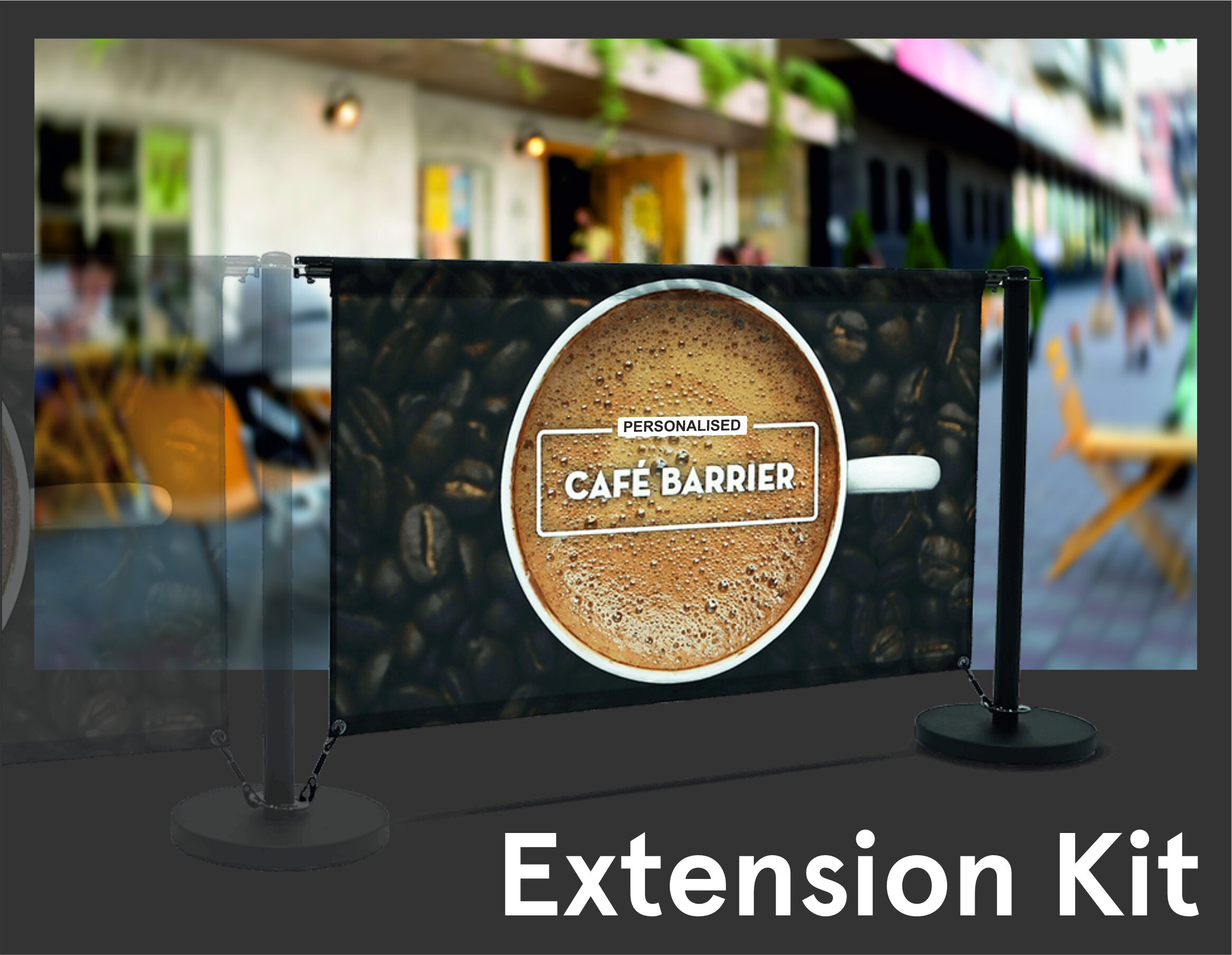 Cafe Barrier Cafe Banner Seating Area Divide Queueing Barriers Custom ...