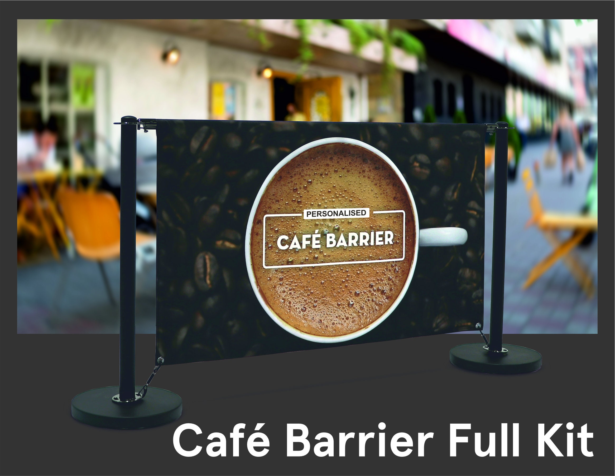 Cafe Barrier Cafe Banner Seating Area Divide Queueing Barriers Custom ...