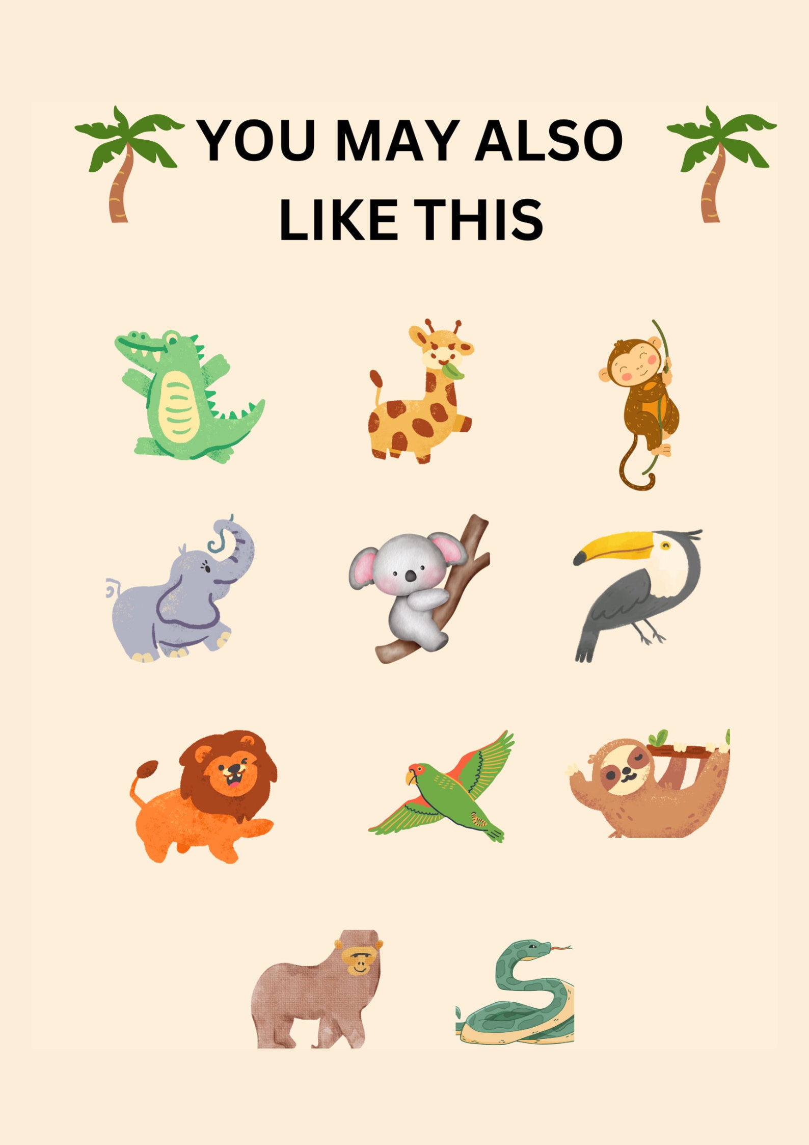 Interactive Learning: Jungle Animal and Alphabet Charts for Kids ...
