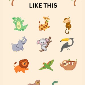 Interactive Learning: Jungle Animal and Alphabet Charts for Kids ...