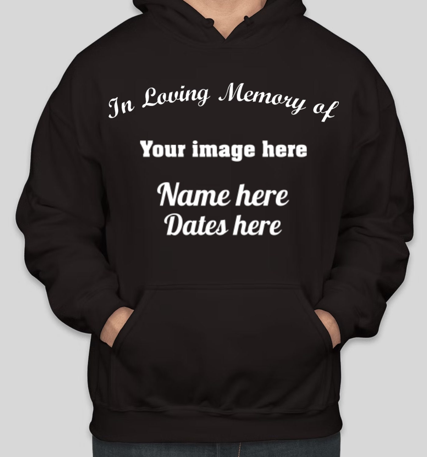 In Loving Memory Hoodie With Picture and Angel Wings, Celebration of ...