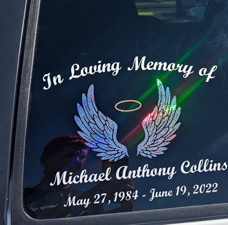 In Loving Memory Car Decal With Angel Wings Memorial Decal - Etsy