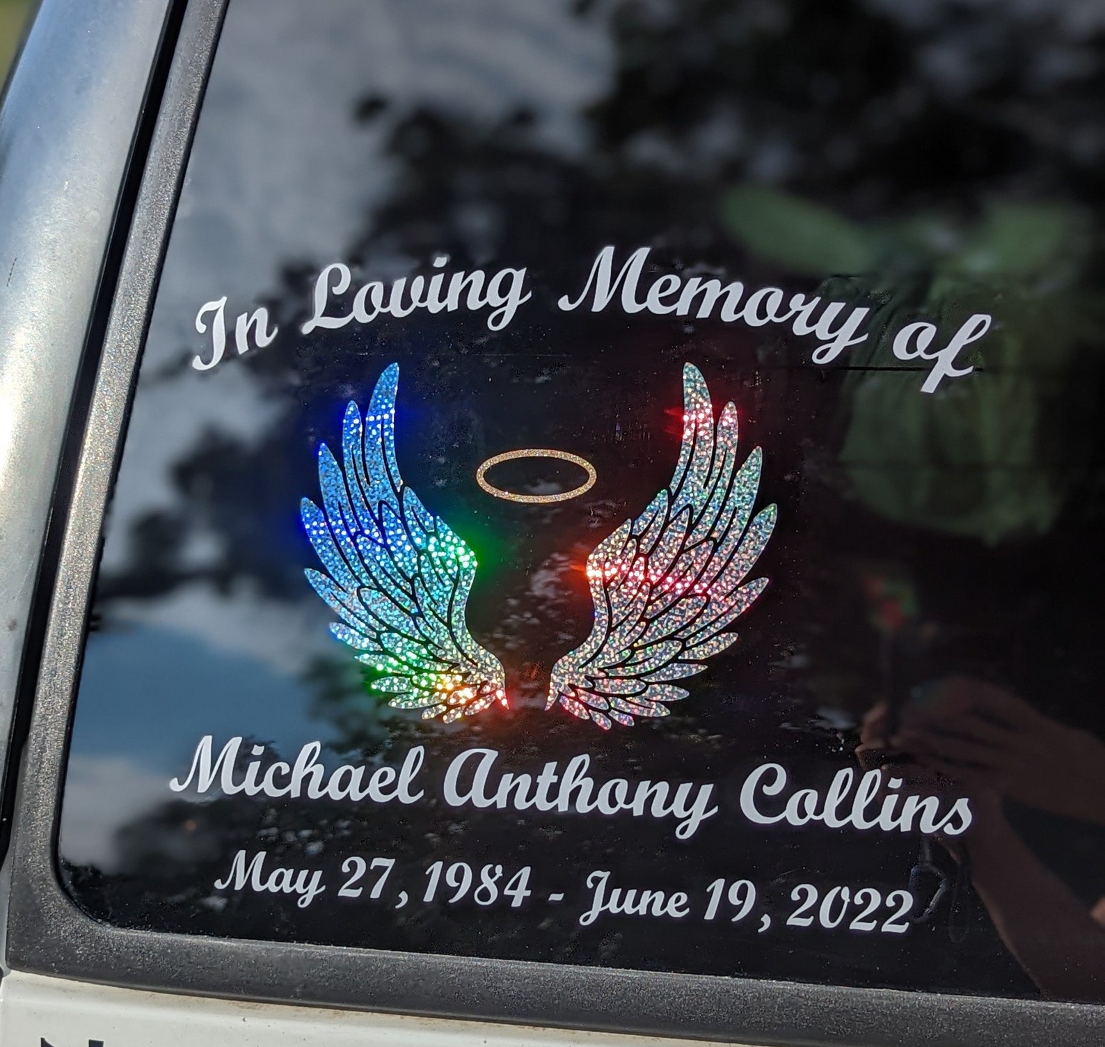 In Loving Memory Car Decal With Angel Wings Memorial Decal - Etsy